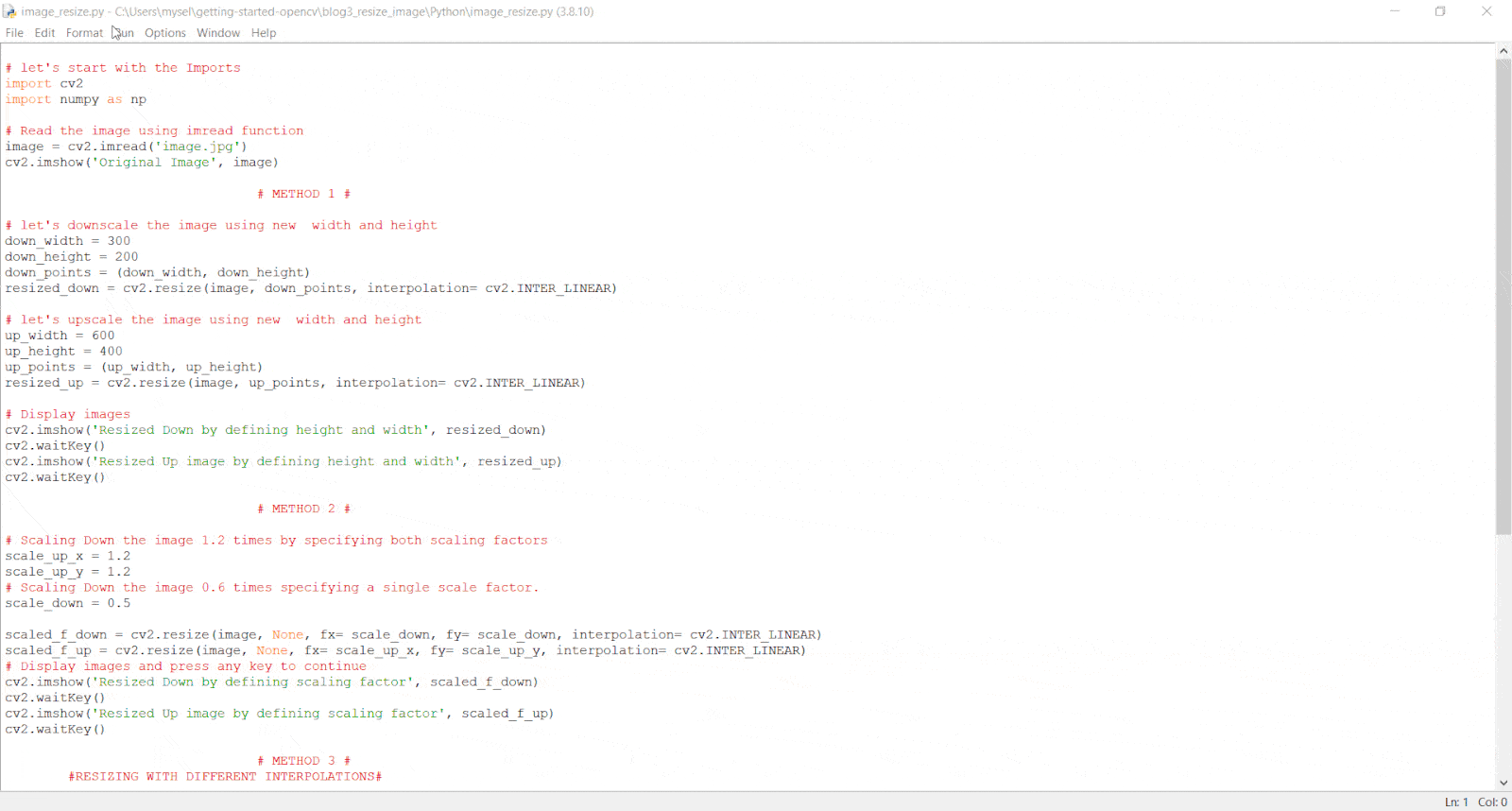Image Resizing with OpenCV | LearnOpenCV #